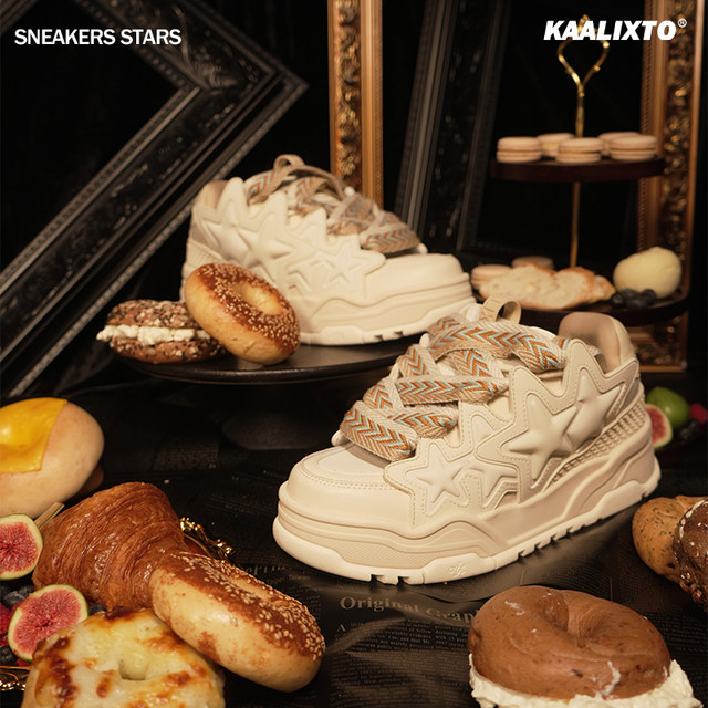 kaalixto national trend brand beige 2025 new autumn and winter versatile star bread shoes