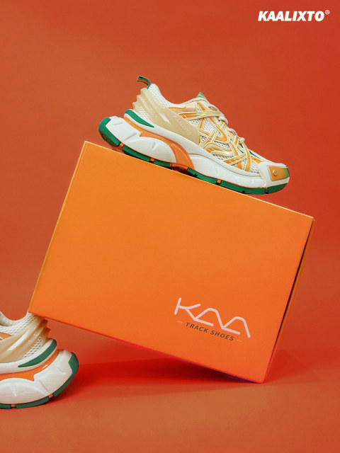kaalixto rice orange color matching dad shoes casual spring and autumn ...