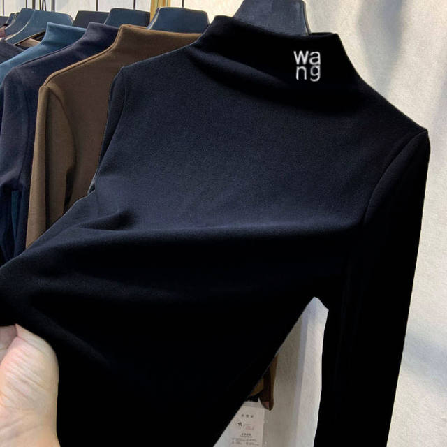 Half -high -necked bottom shirt female long sleeves 2024 autumn and ...