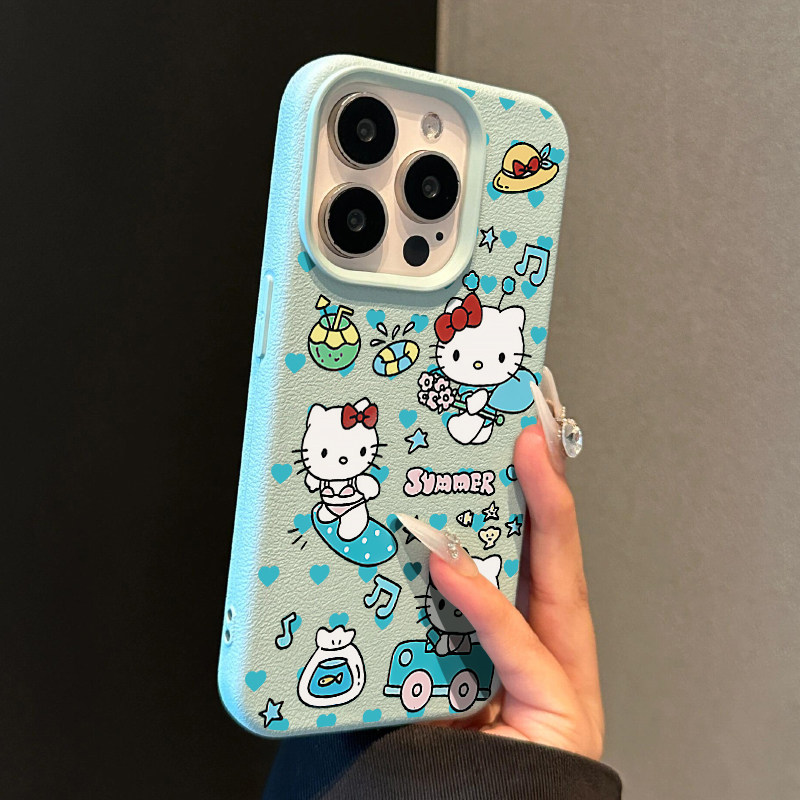 Mint green Hello Kitty suitable for Apple 15 promax mobile phone case ...