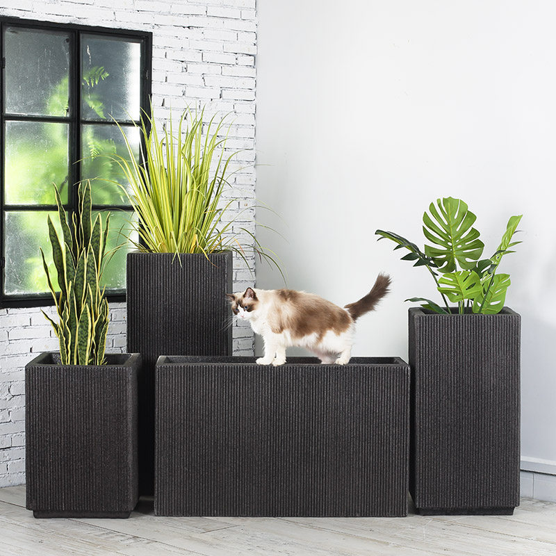 Huawei Fiberglass Flower Box - Large Rectangular Planter