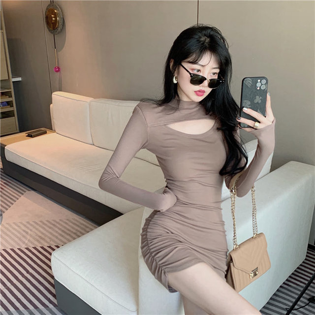 Autumn and winter new pure desire sexy women's hollow slim slim slim ...