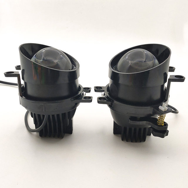 Car fog light lens assembly with tangent LED dual-light fog light ...