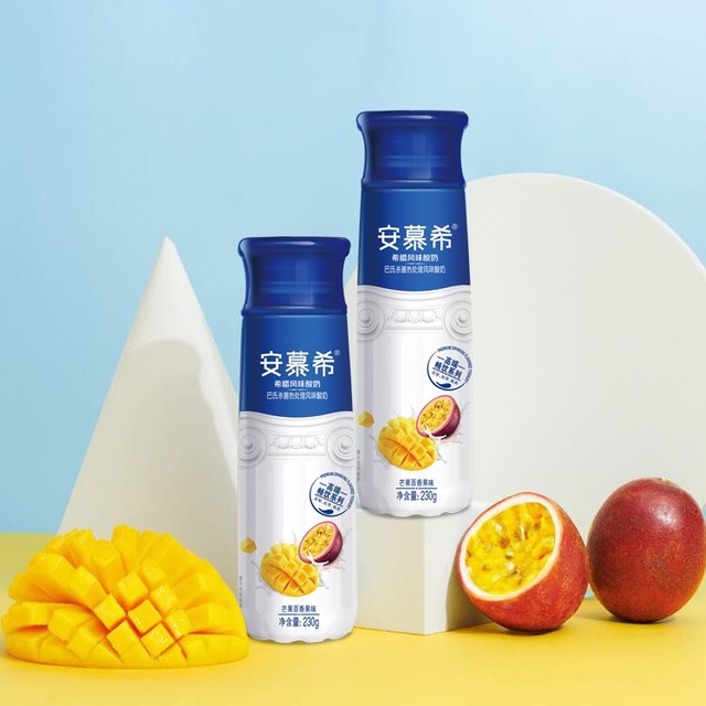 Ilian Muxi high-end all-you-can-drink original mango and passion fruit yogurt 230g*10 bottles ...
