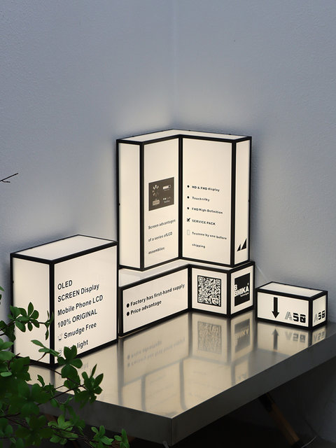 L-shaped corner acrylic light box, full-body luminous door sign ...