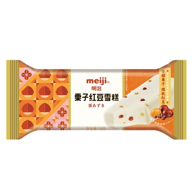 Meiji Meiji Ice Cream Chestnut Red Bean Flavor Flat Stick Ice Cream 74g
