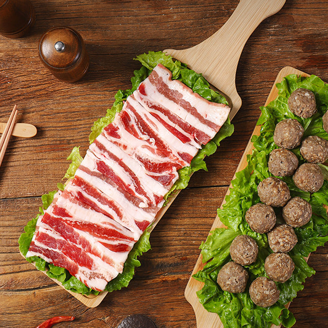 One-meter fat beef and mutton long wooden plate tray hot pot plate dish ...