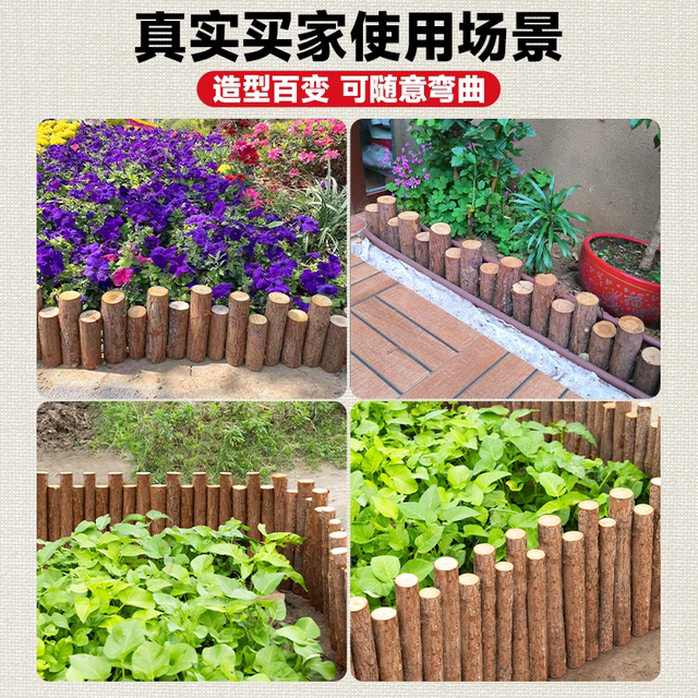 Wooden fence with leather fir anti-corrosion wooden pile fence outdoor ...