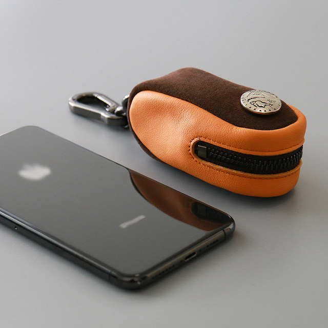 Car key storage bag for men, genuine leather personalized key cover ...