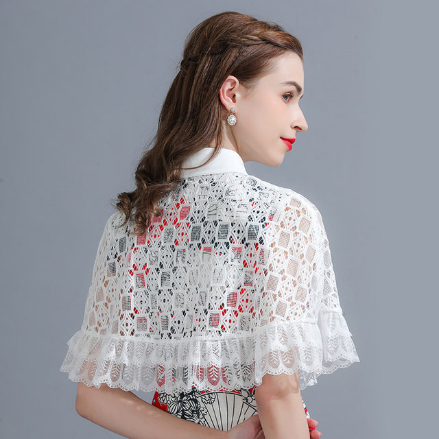 Lace cloak shawl women's short outer wear 2024 new small shawl summer ...