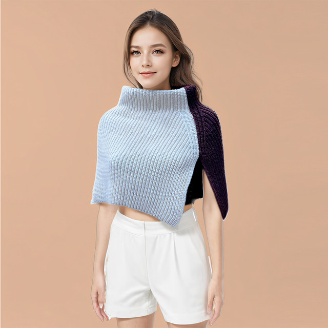 Pullover scarf autumn and winter warm windproof knitted turtleneck coat ...