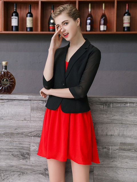 Chic Small Blazer for Women, Thin Chiffon Top, 2025 New Style Ol ...