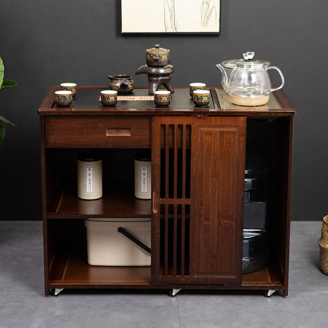 New Chinese style home mobile tea table tea table living room tea ...