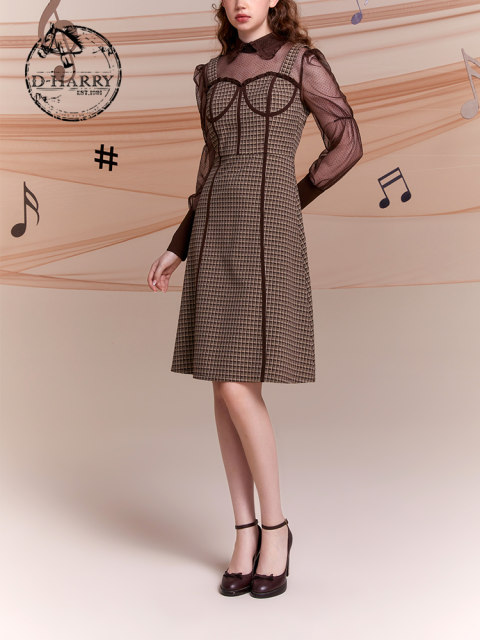 D-Harry/Dihali Causal Polytic Dress Film Teritone retro mid-long skirt ...