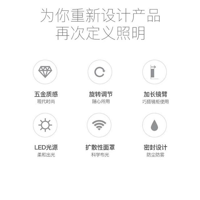 NVC lighting led mirror headlight simple modern bathroom bathroom ...