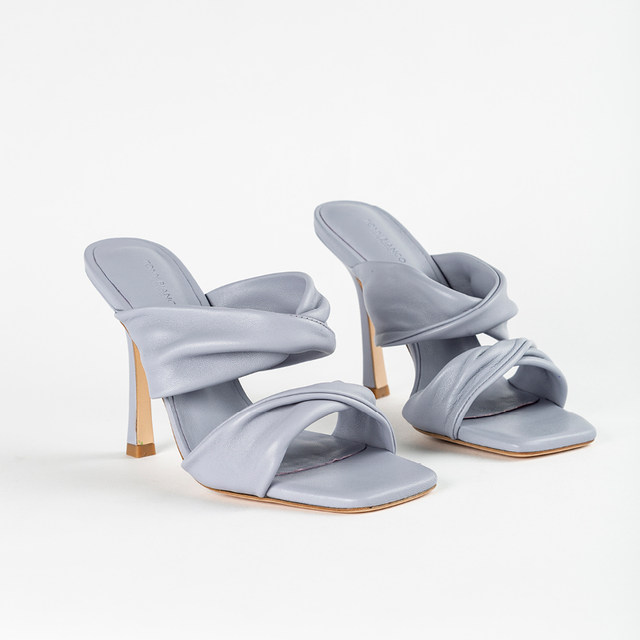 TONYBIANCO Sandals Women's High Heels Muller Square Toe Open Toe Simple ...