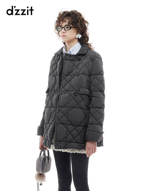 dzzit down jacket 2024 winter new mid-length light and thin two-color ...