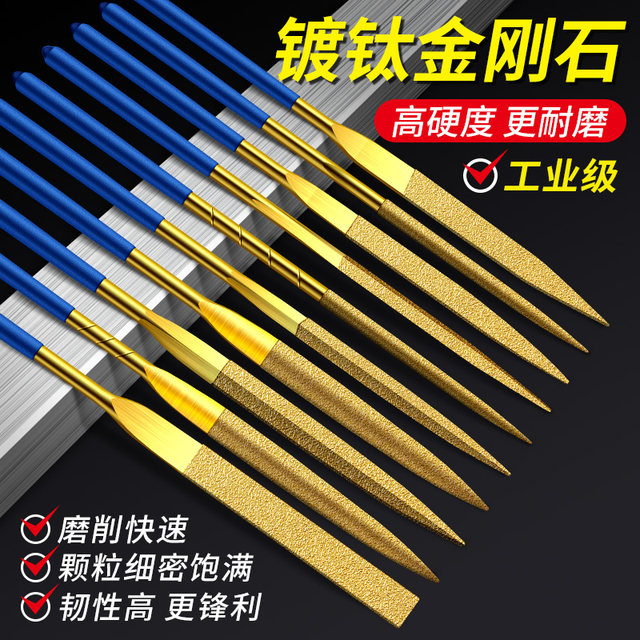 Titanium-plated assorted file Diamond carbon steel knife rod triangle ...