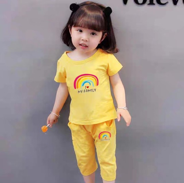 Little girl summer clothes 0-1-2-3-4 years old girls two-piece suit ...