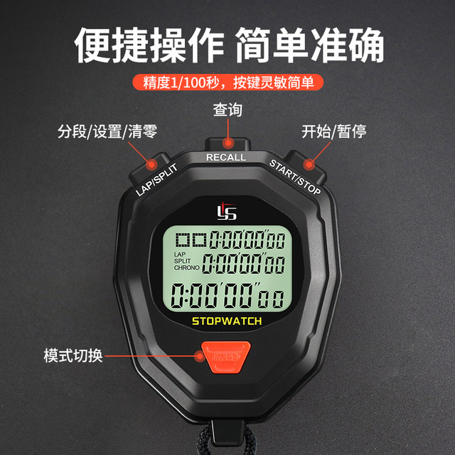 Electronic stopwatch timer for competitions dedicated to physical ...