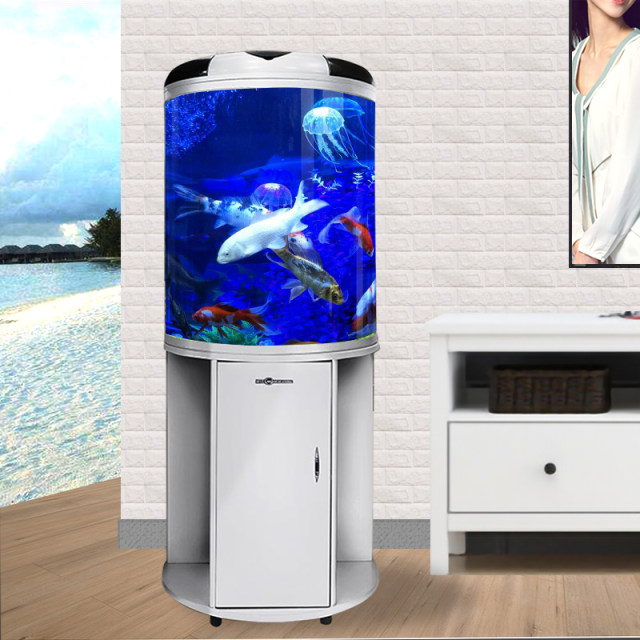 Minjiang semicircular glass fish tank aquarium living room living room ...