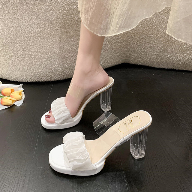 Crystal slippers women's summer outerwear fairy style niche high-end ...
