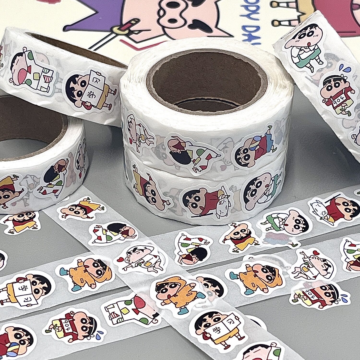 Crayon Shin-chan roll sticker ins high-value cartoon cute tape self ...