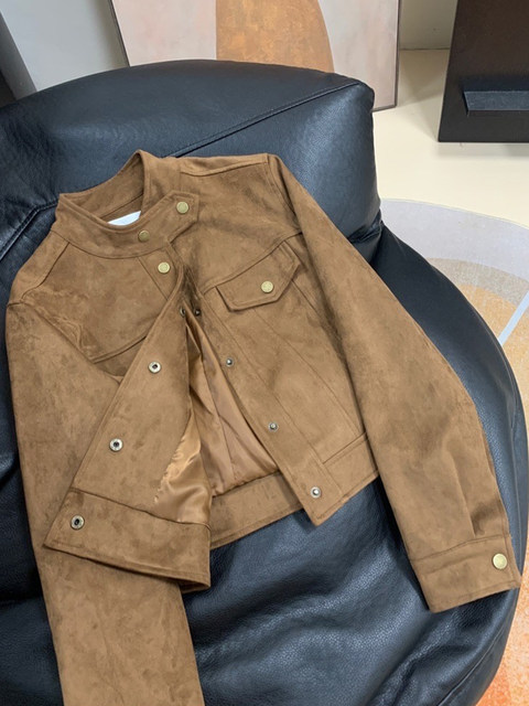 Short suede jacket for women in spring and autumn new 2025 hot fashion ...