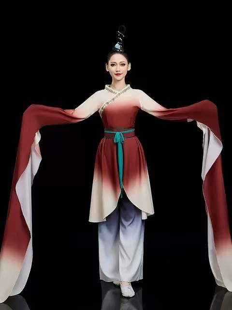 Classical dance water-sleeved performance costumes, Jinghong Dance ...