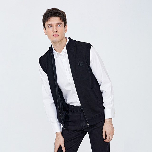 [Wool] Navigare Italian sailing knitted vest jacket men's autumn black ...