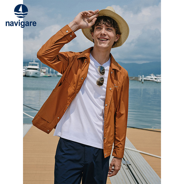 [Sunscreen] Navigare Italian sailing boat autumn thin lapel jacket men ...