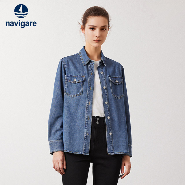 Navigare Italian sailing blue workmanship jacket outside female autumn ...