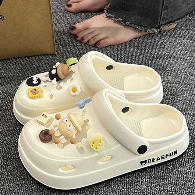 Briquette Crocs Women's 2024 New Summer Outerwear Thick Sole Increased ...