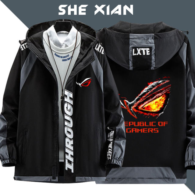 ASUS Republic of Gamers ROG Prodigal Eye Logo Clothes Graphics Bar Men's Autumn and Winter New ...