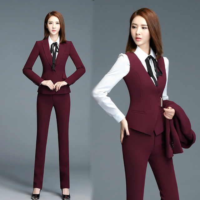 Small business suit for women, slim work clothes, three-piece suit ...