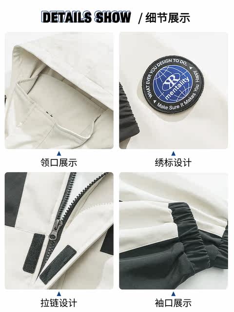 2024 new spring hooded jacket men's trendy brand functional workwear ...