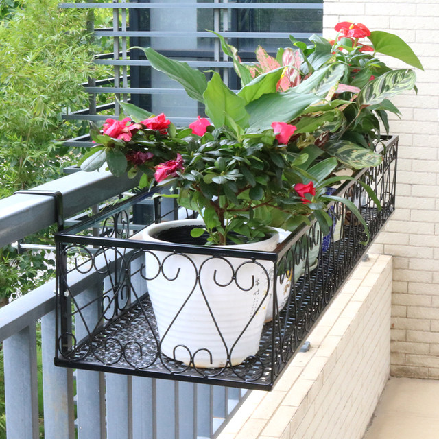 Balcony flower rack hook hanging hanging 2024 new railing green dill ...