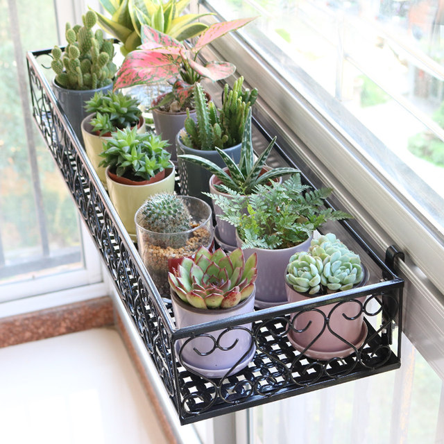 Window sill rack balcony flower rack window edge hanging flower pot ...