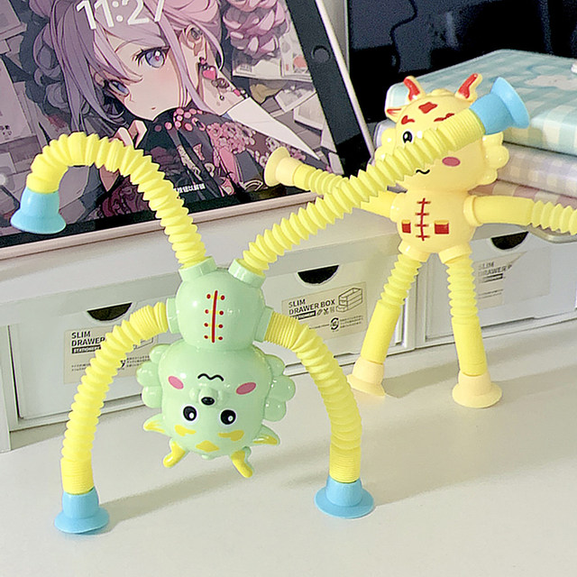 Retractable toy cartoon children's stretchable luminous suction cup ...
