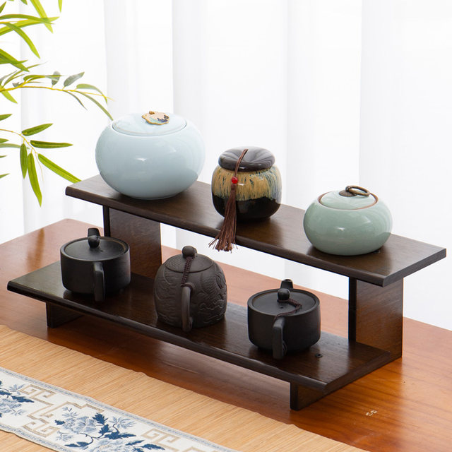 Desktop tea cup teapot stand small Duobao Pavilion tea set display ...