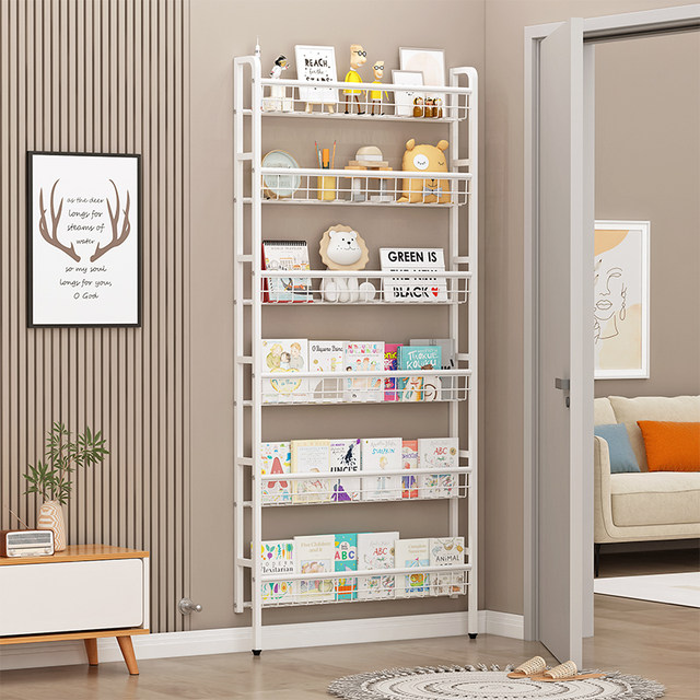 Ultra-thin bookshelf behind the door, wall-mounted, wrought iron ...