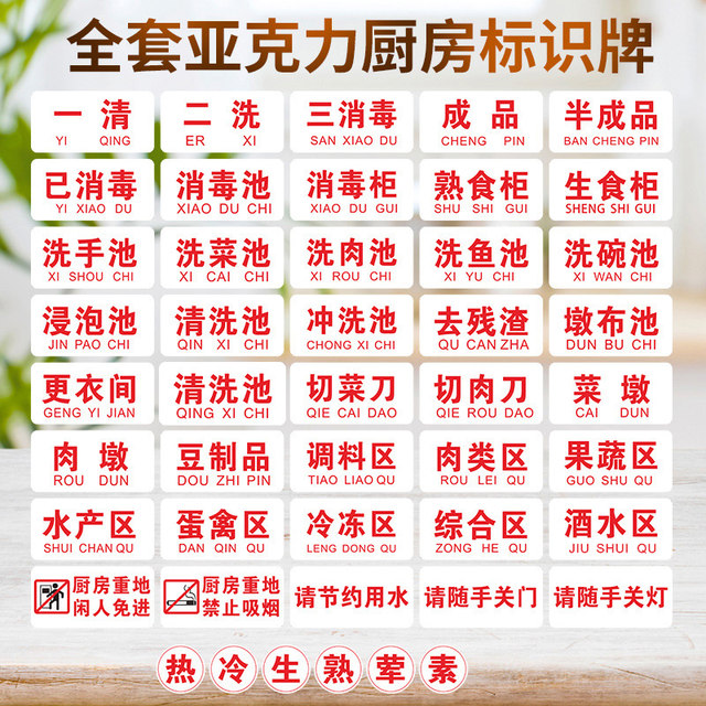 Catering kitchen logo stickers 4D kitchen management logo one cleaning ...