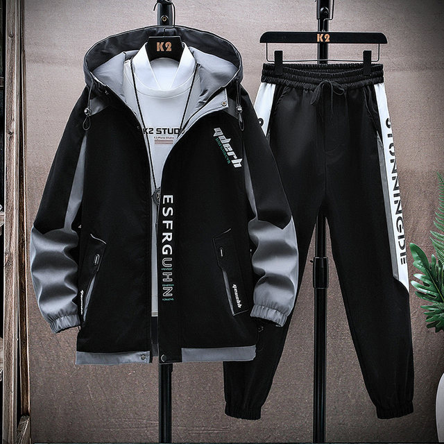Autumn and winter youth plus velvet thickened jacket boys junior high ...