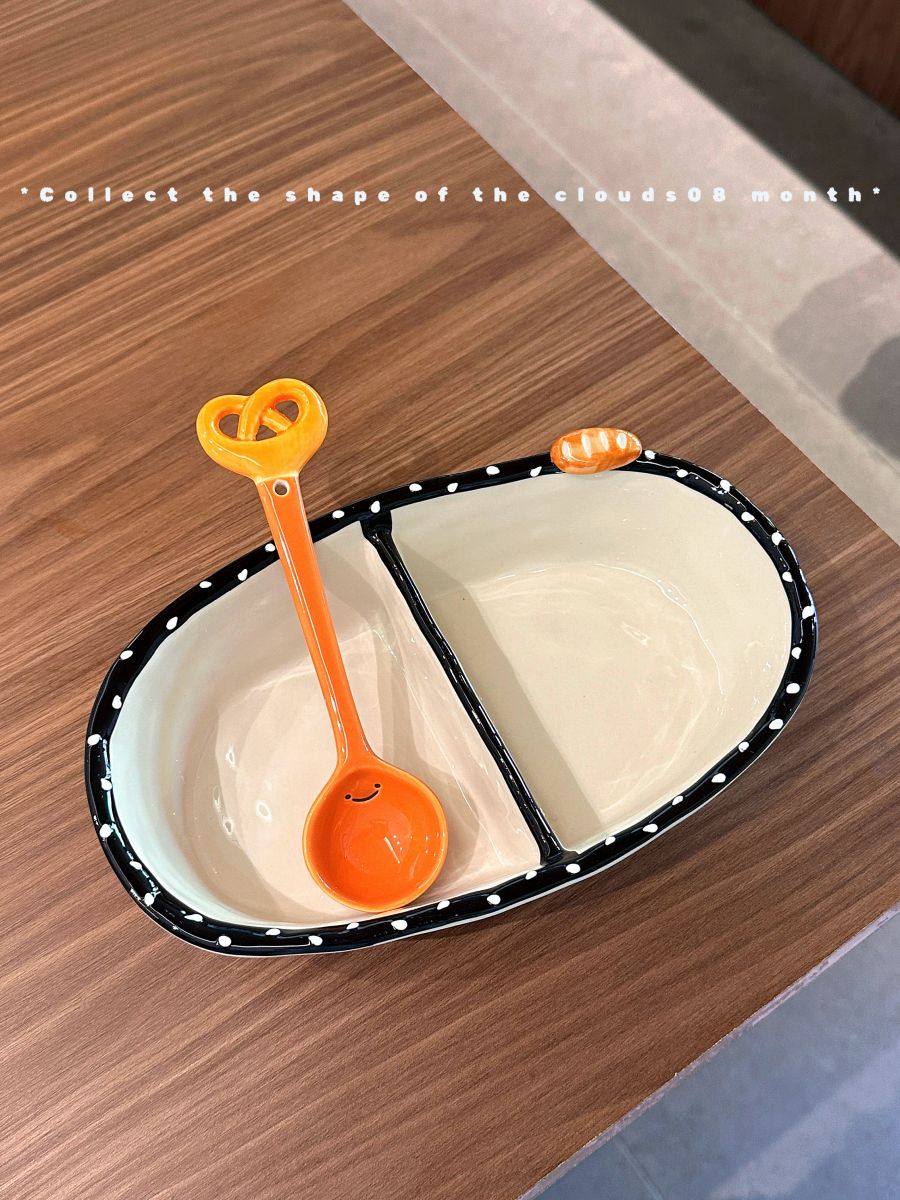 Small pottery household high-value bread separate meal plate ceramic ...