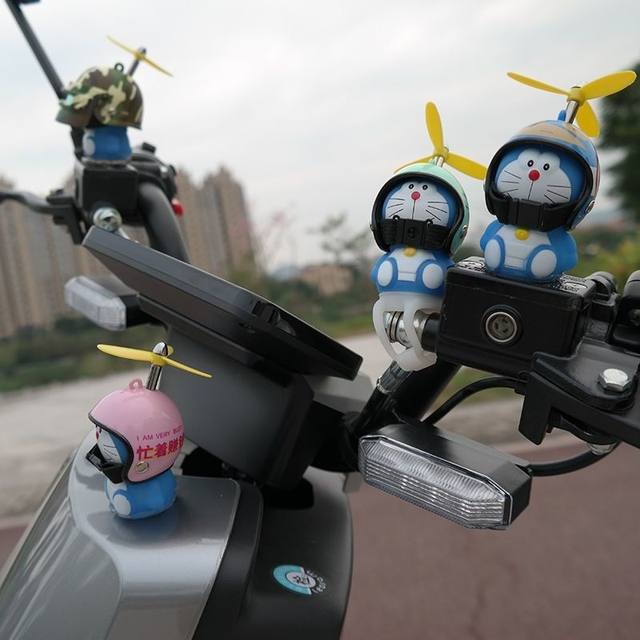 Motorcycle electric bicycle decoration cute dingdang cat doll helmet ...