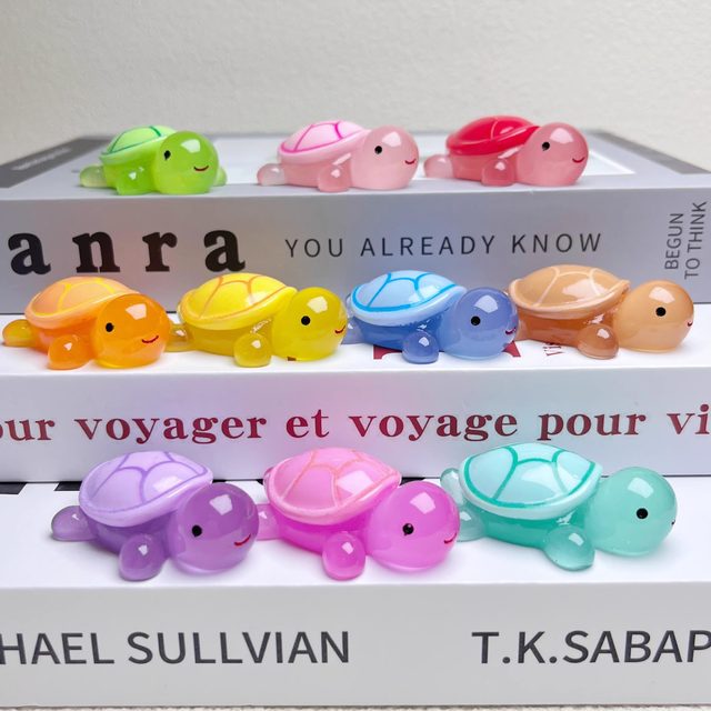 Internet celebrity explosion luminous colored little turtle resin ...