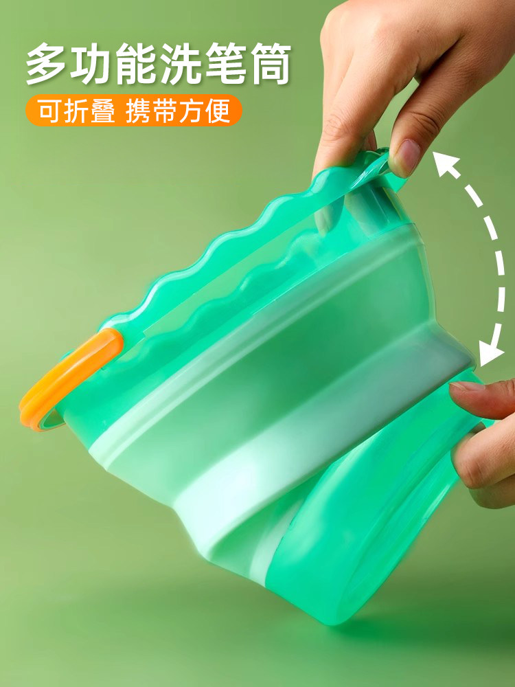 Foldable Water Bucket - Left Painted Art Bucket