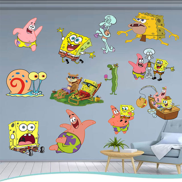 Spongebob Window Creative Door Sticker Dormitory Bedroom Renovation ...