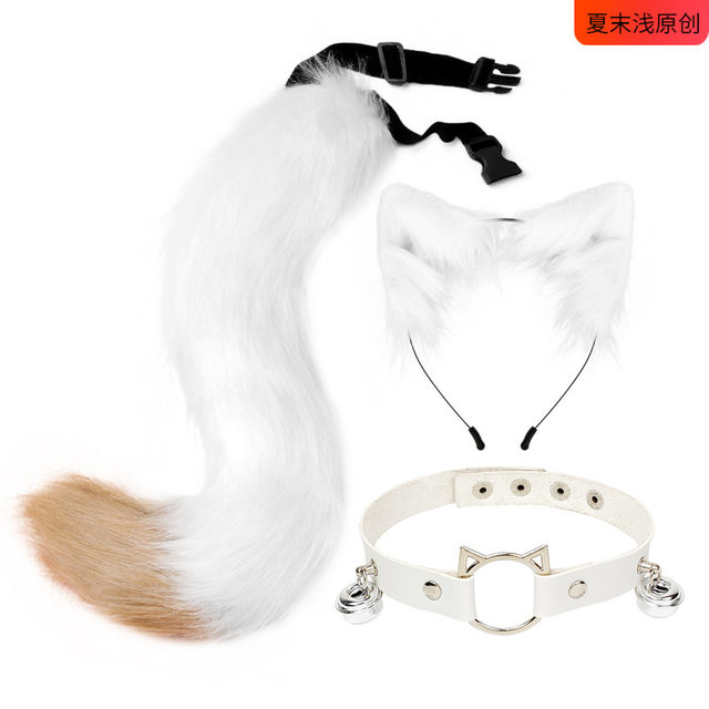 Tail cos toy cat ears cat tail suit fox Japanese handmade cosplay cat ...