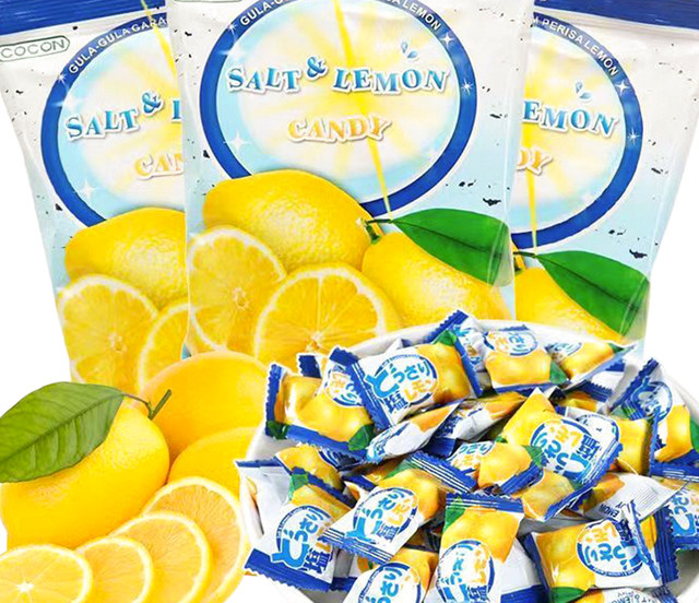 COCON Malaysia imported sea salt salty lemon candy hard candy salty ...